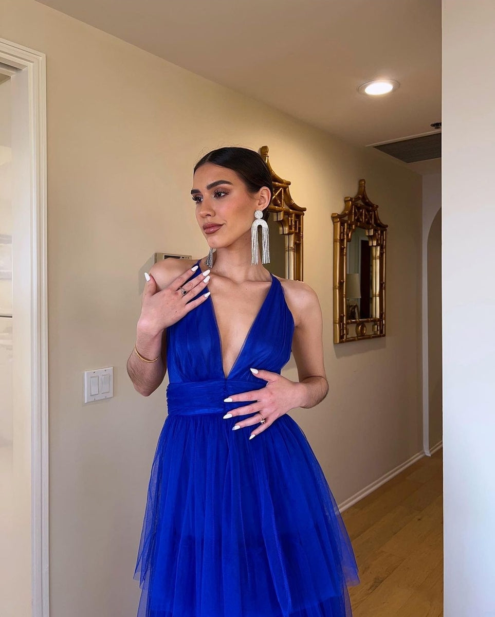Royal Blue Puff Dress – VELVET CLOTHING CO.